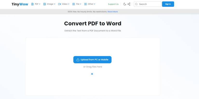 Make PDF to Word file conversion a breeze with TinyWow PDF to Word