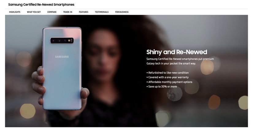 Save big on premium Samsung phones with Certified Re-Newed program