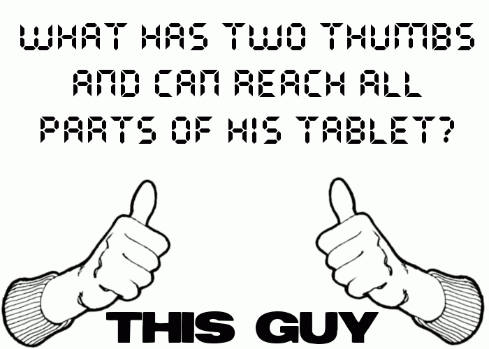 two thumbs pointing at self