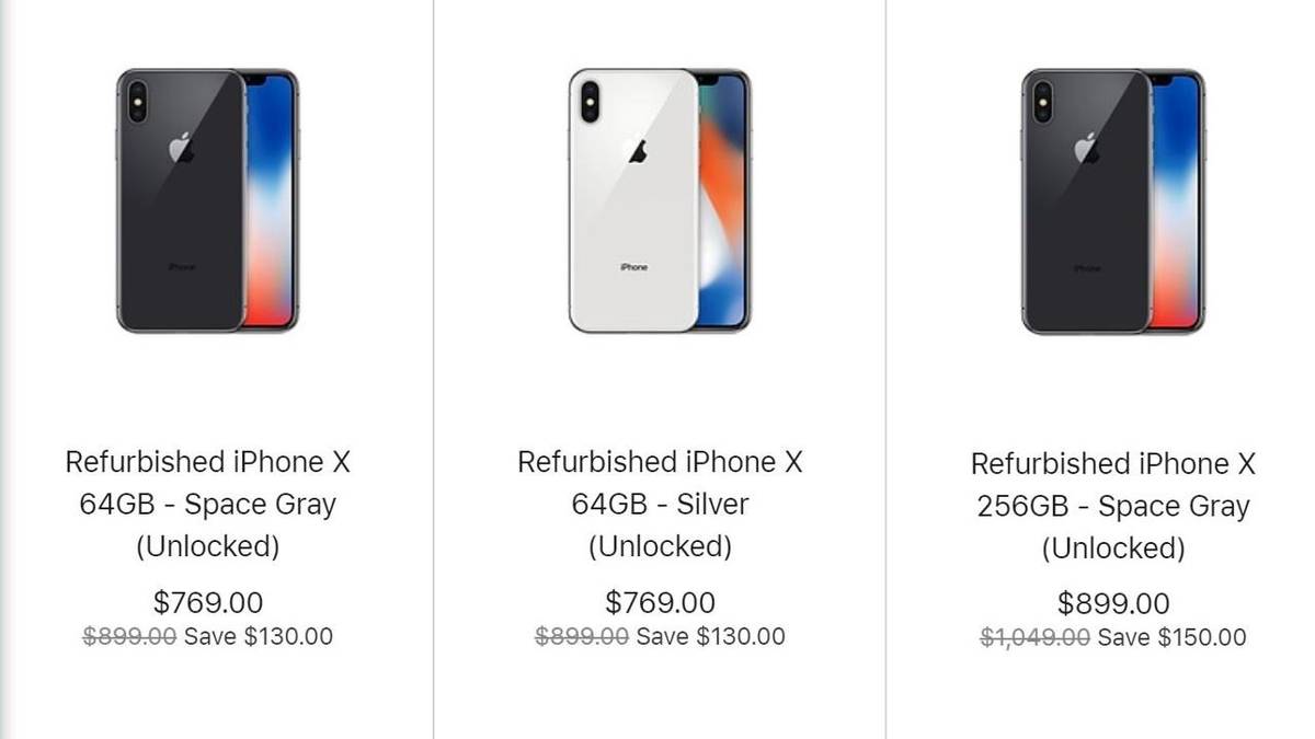 Refurbished iPhone X on sale at Apple from $769