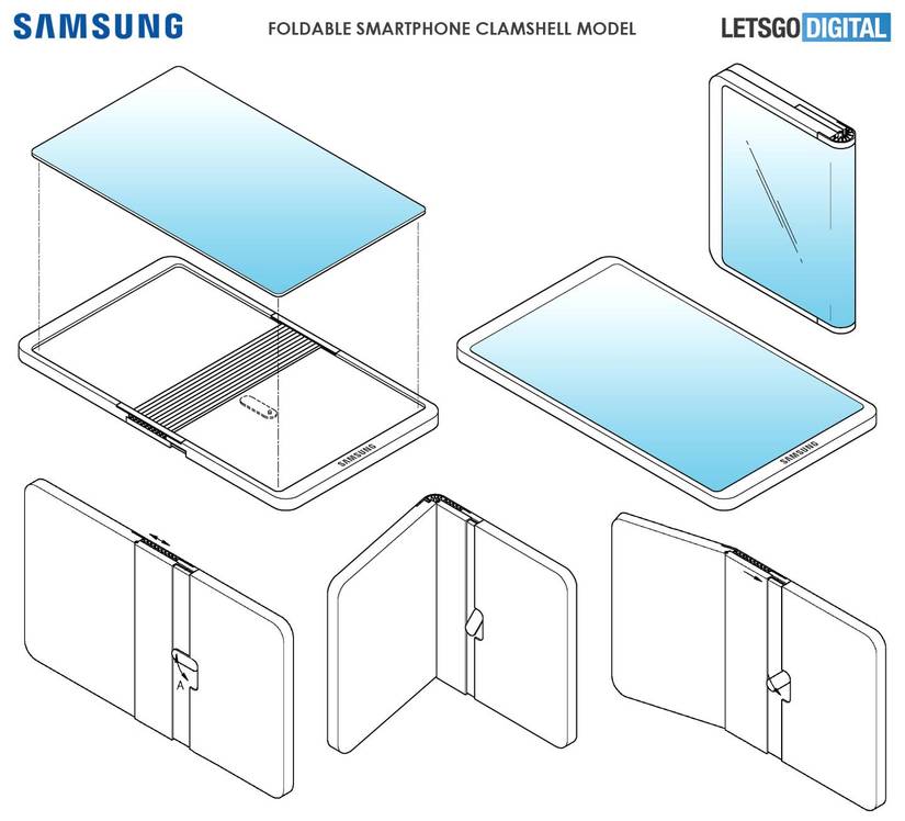 Samsung clamshell foldable smartphone folds out not it, patent reveals