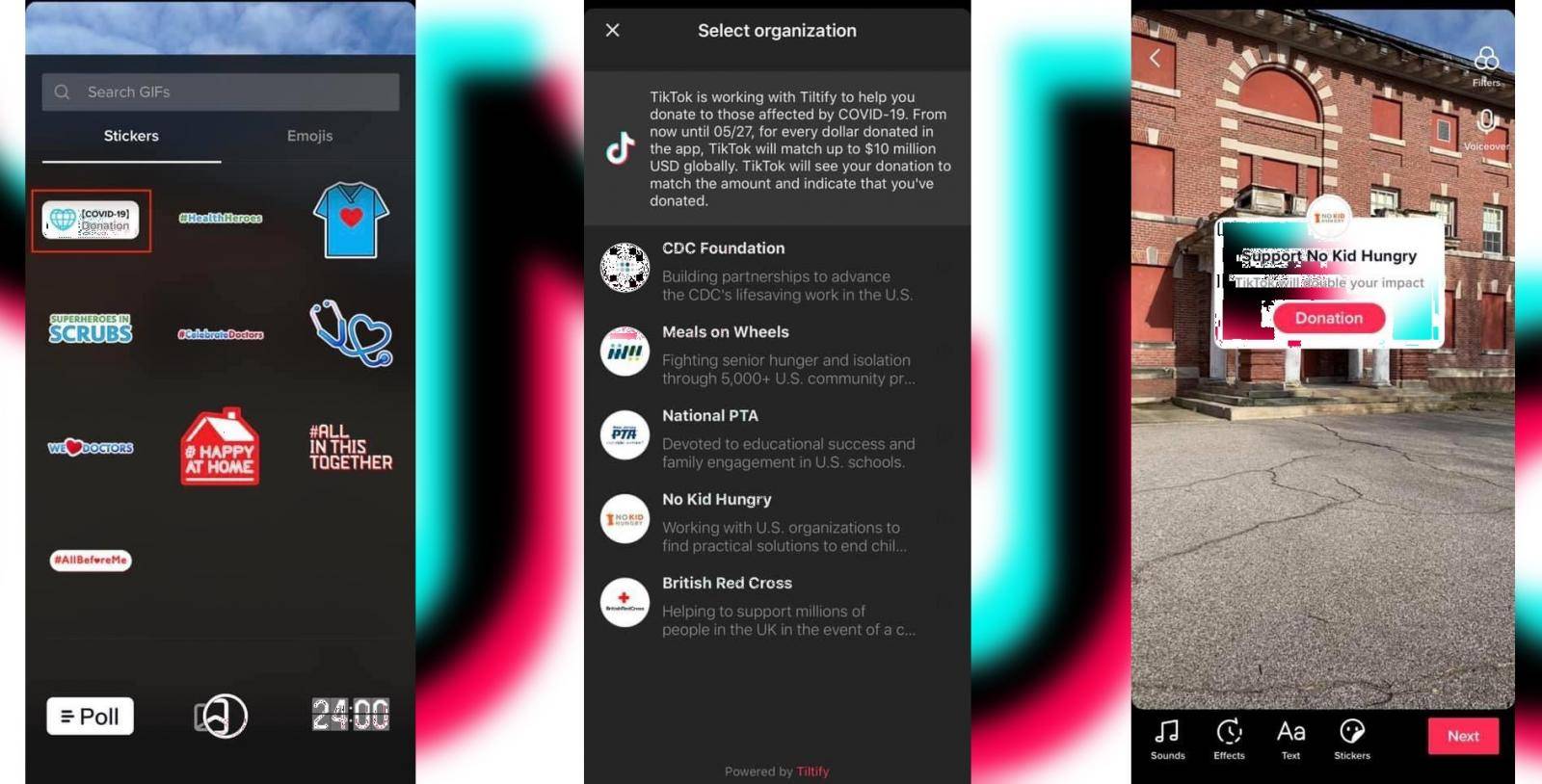 TikTok adds Donation Stickers to help raise funds for a charitable cause