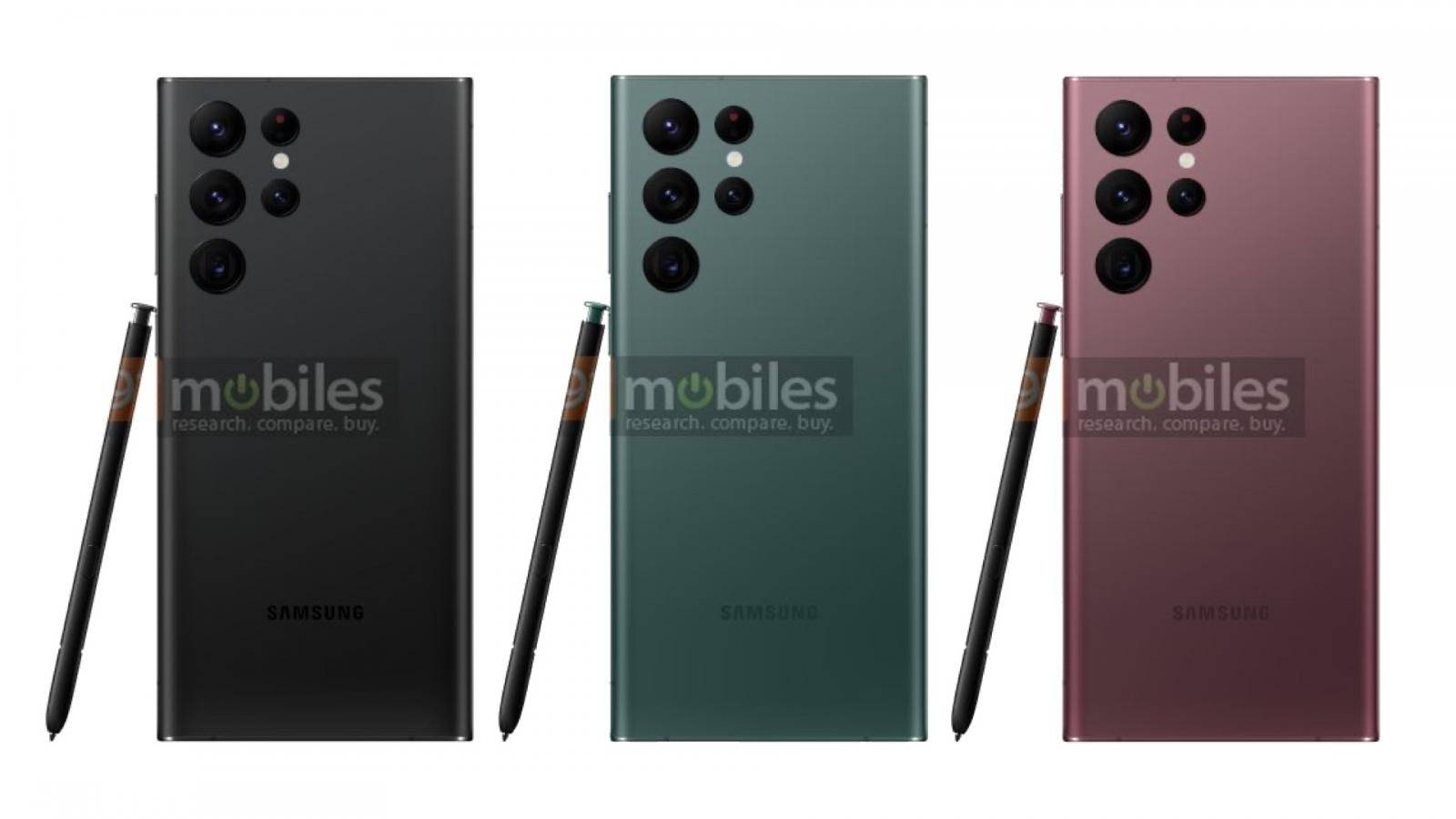Samsung Galaxy S22 Ultra press render leaks, complete with S-Pen